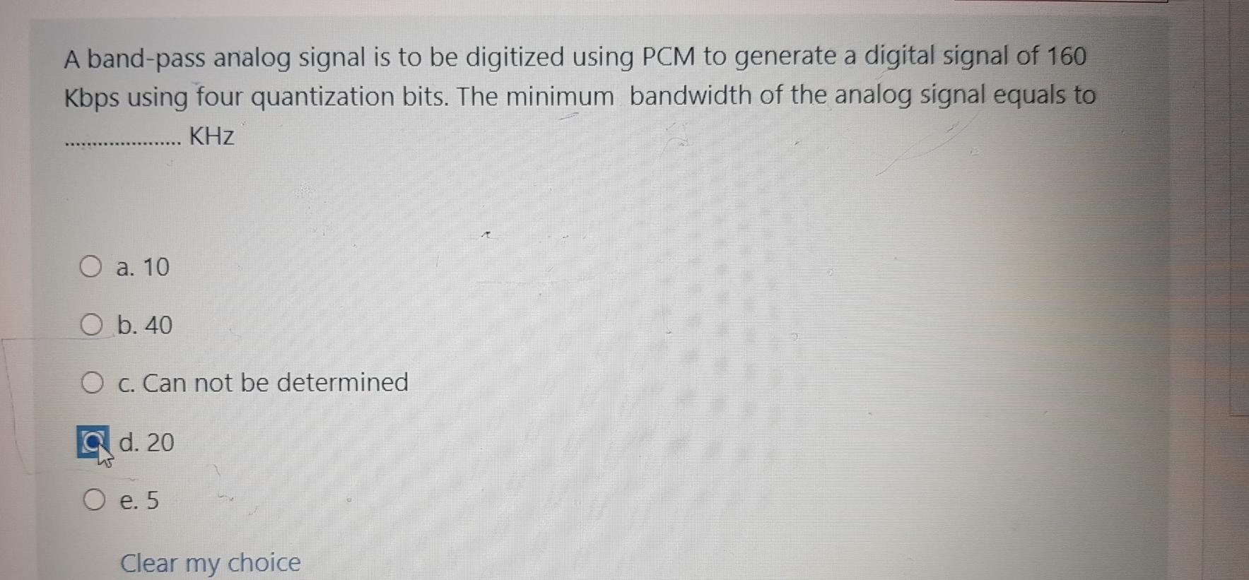 Solved A band-pass analog signal is to be digitized using | Chegg.com