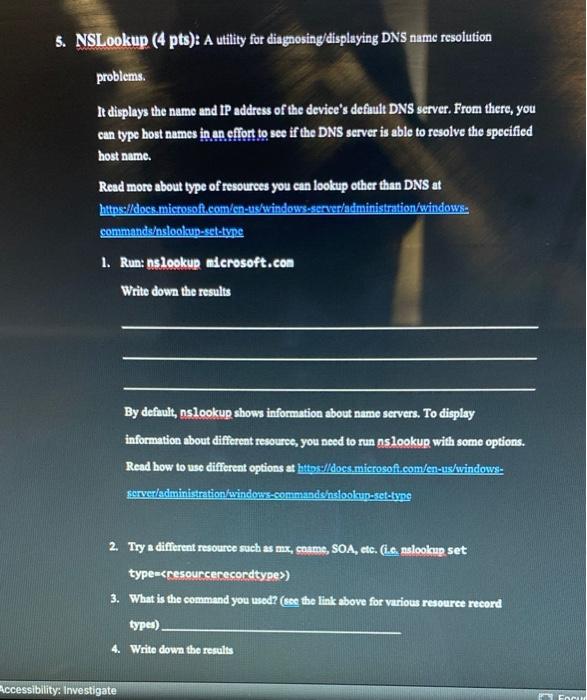 Solved \Windows Client/Server Administration Commands (30 | Chegg.com