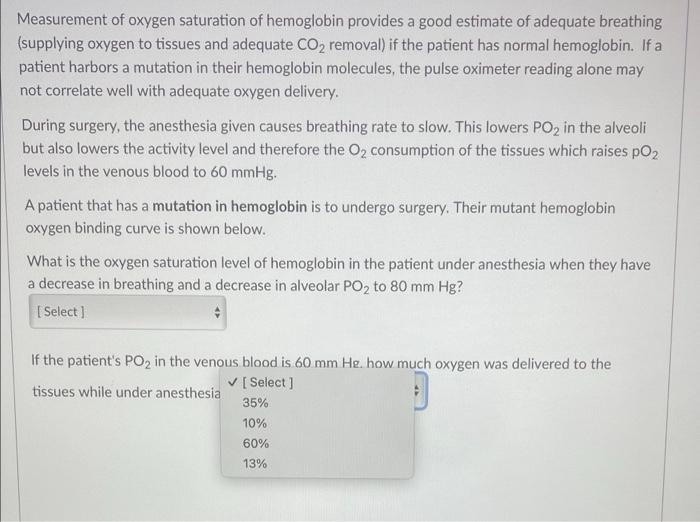 Solved Measurement of oxygen saturation of hemoglobin | Chegg.com