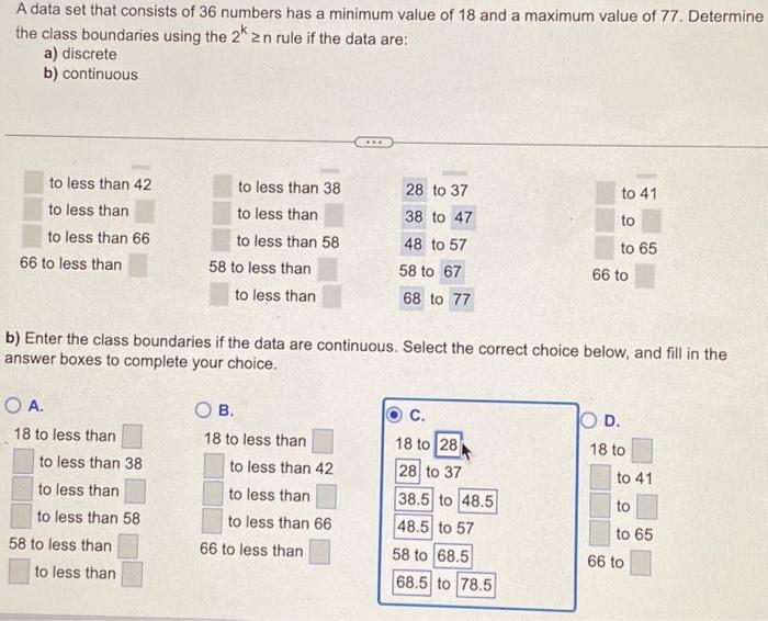 Solved A data set that consists of 36 numbers has a minimum | Chegg.com