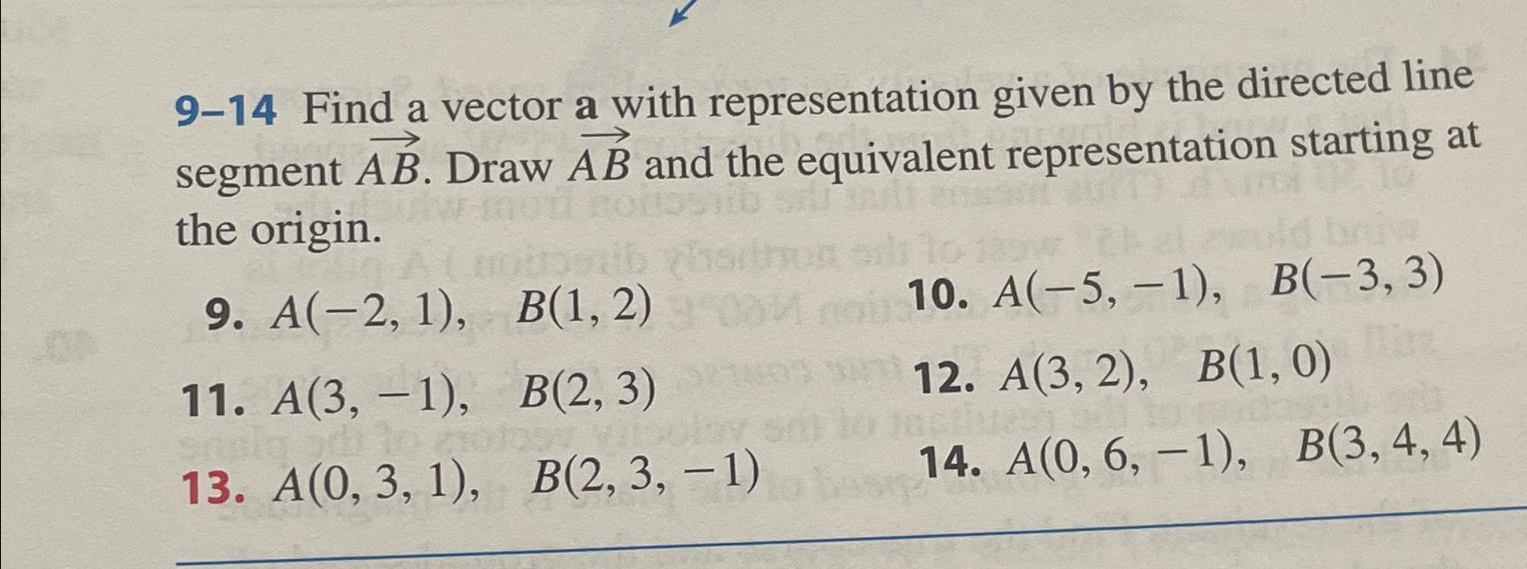 Solved 9-14 ﻿Find a vector a with representation given by | Chegg.com