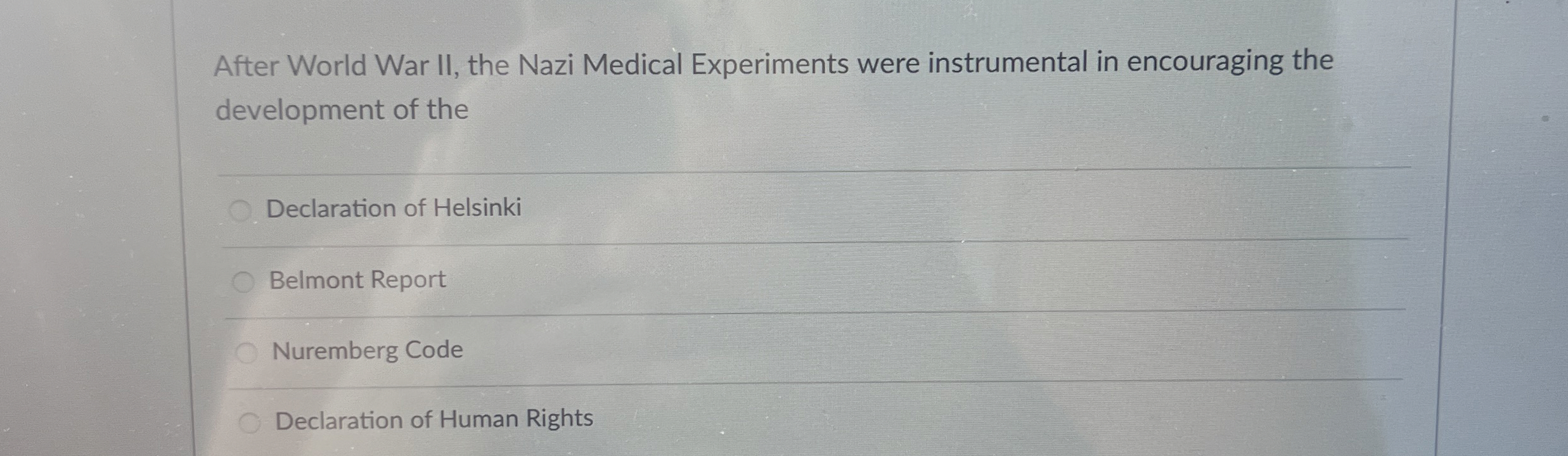 Solved After World War II, ﻿the Nazi Medical Experiments | Chegg.com