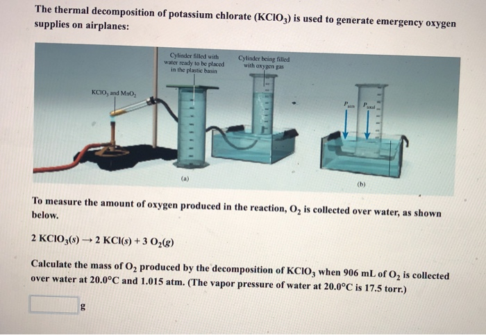 Solved The thermal decomposition of potassium chlorate | Chegg.com