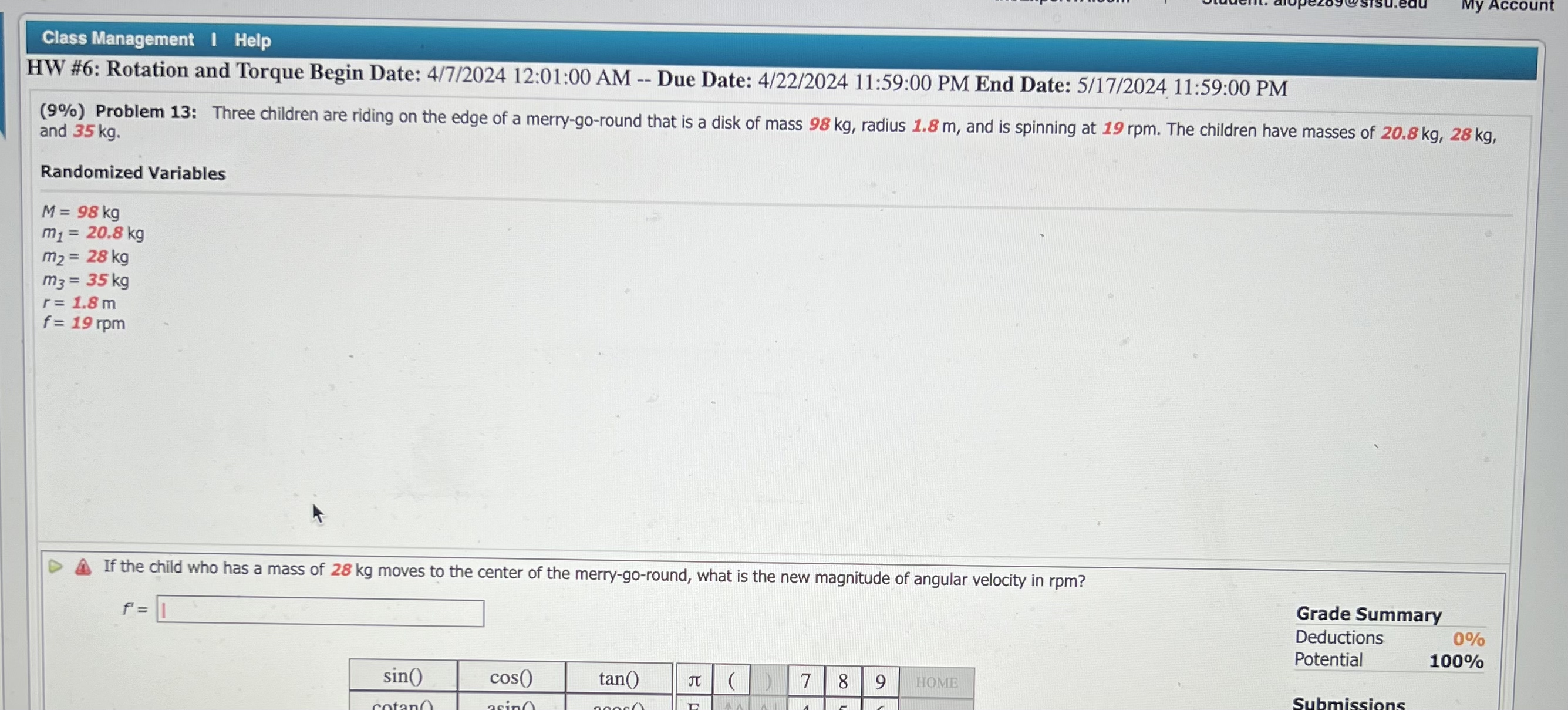 Solved Class Management I HelpHW #6: Rotation and Torque | Chegg.com