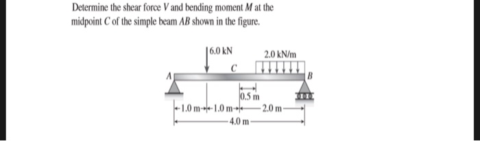 Solved Determine the shear force V and bending moment M at | Chegg.com