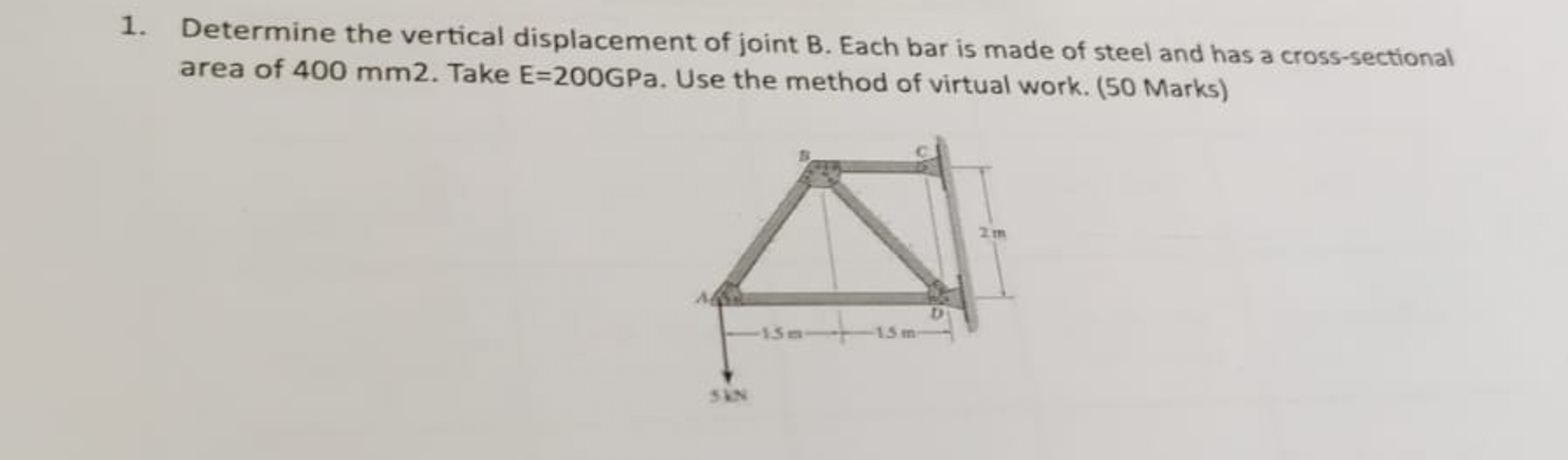 Solved Determine the vertical displacement of joint B. ﻿Each | Chegg.com
