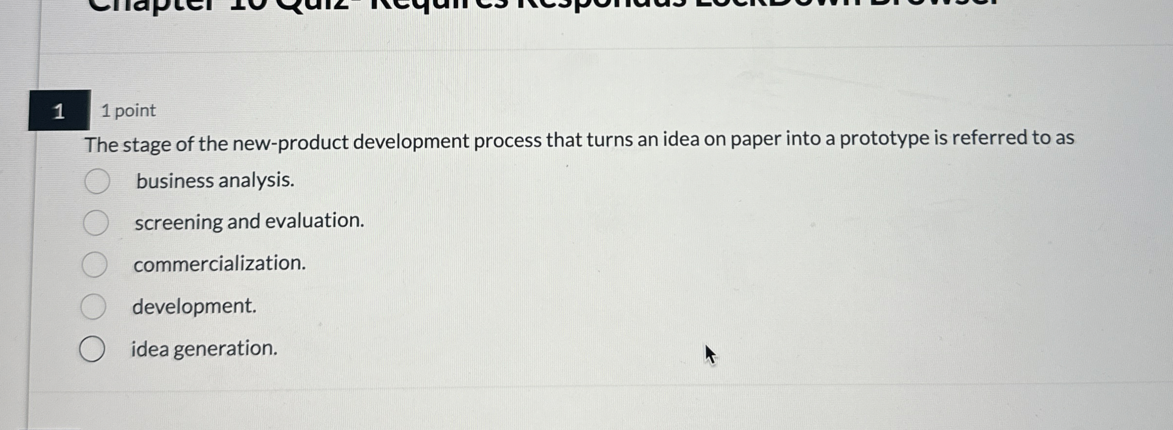 Solved 11 ﻿pointThe stage of the new-product development | Chegg.com