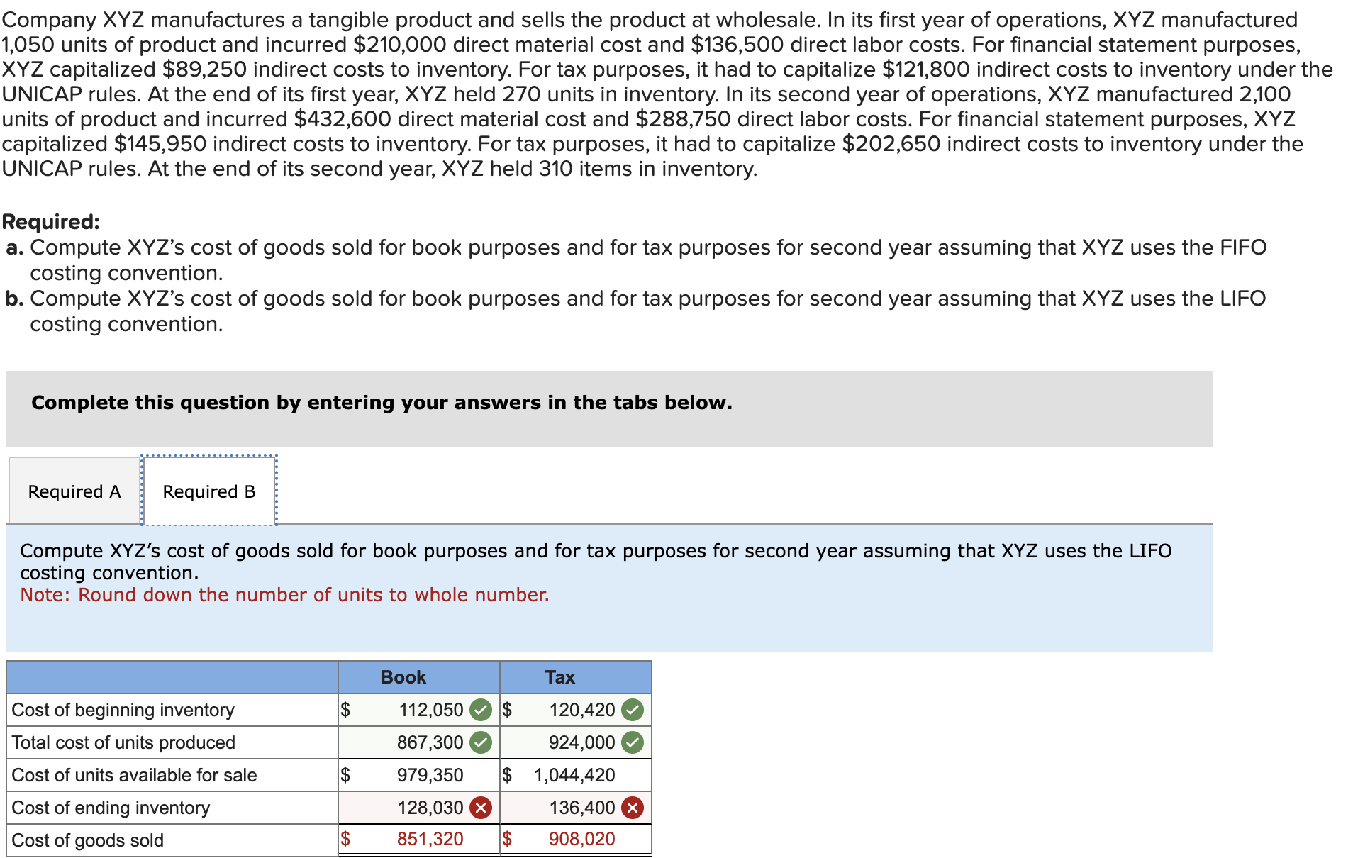 Company XYZ manufactures a tangible product and sells | Chegg.com