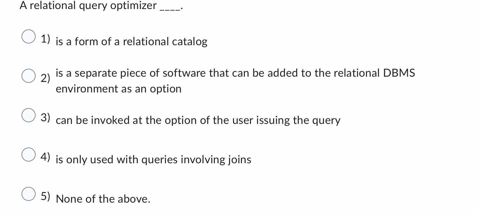 Solved A relational query optimizeris a form of a relational | Chegg.com