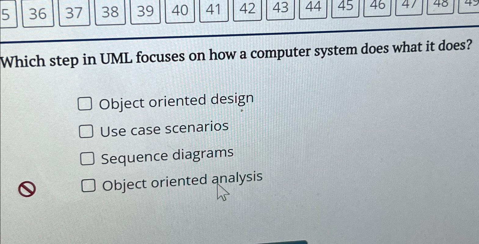 Solved Which step in UML focuses on how a computer system | Chegg.com