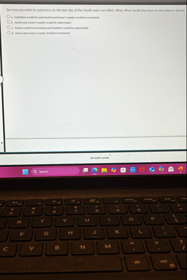 Solved Services provided to customers on the last dary of | Chegg.com