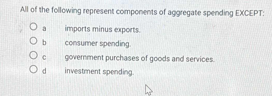 Solved All of the following represent components of | Chegg.com