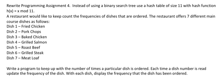 Solved Rewrite Programming Assignment 4. Instead of using a | Chegg.com
