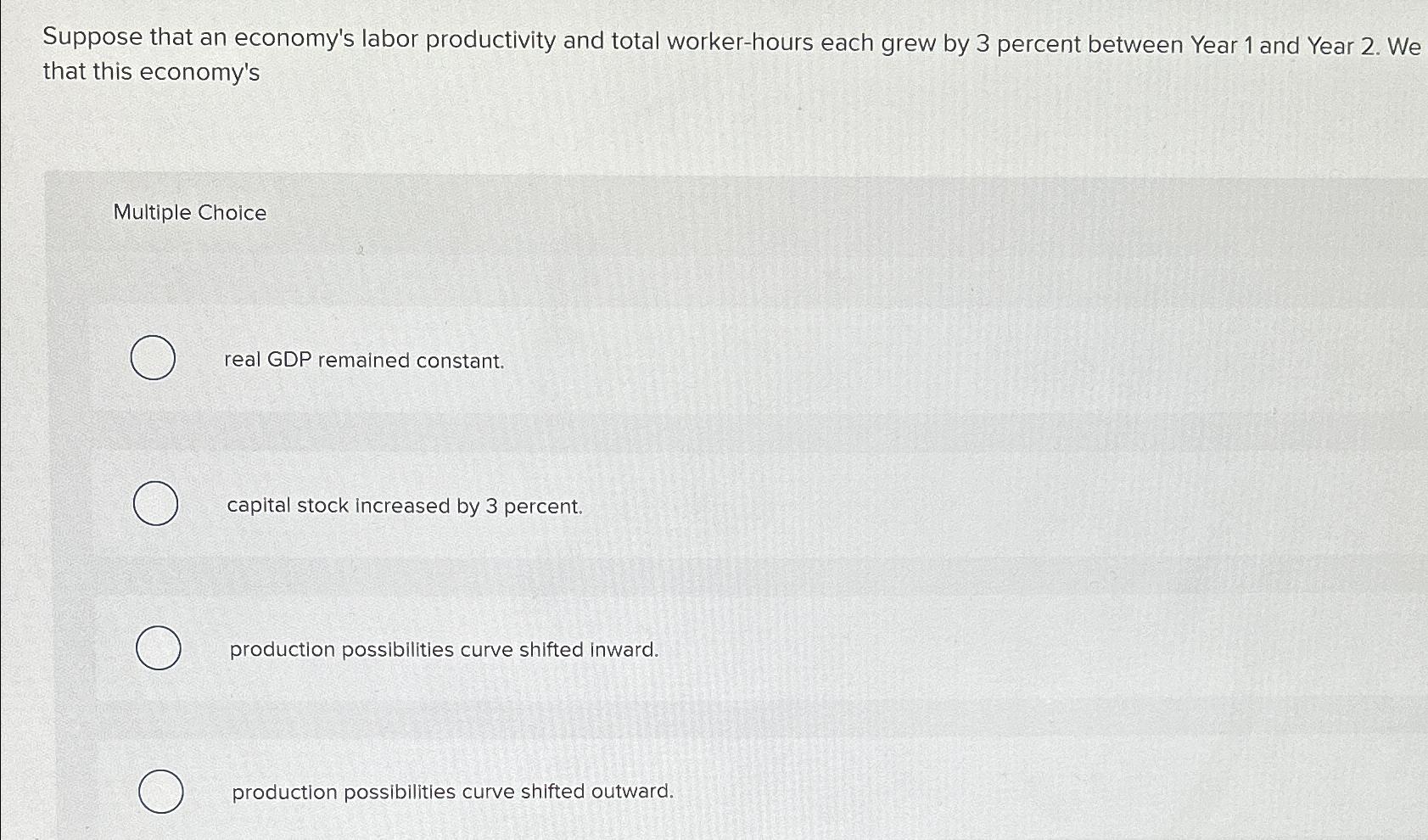 Solved Suppose that an economy's labor productivity and | Chegg.com