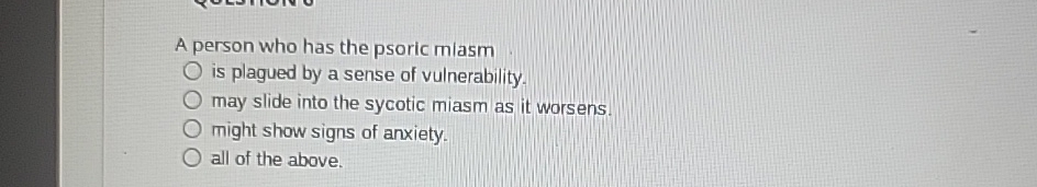 Solved A person who has the psoric miasmis plagued by a | Chegg.com