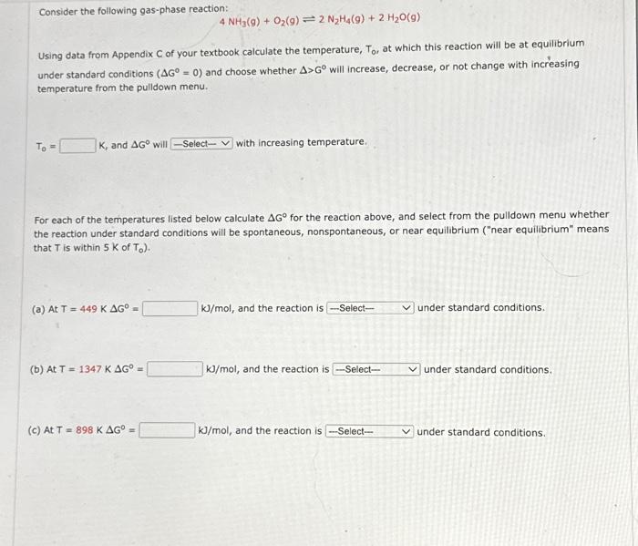 Consider the following gas-phase reaction: Using data | Chegg.com