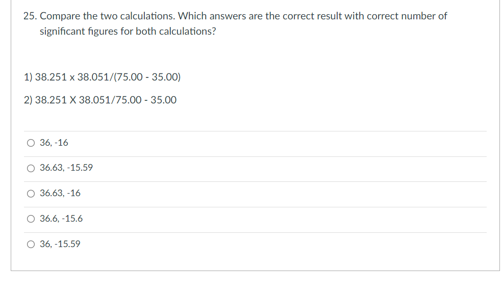 Compare the two calculations. Which answers are the | Chegg.com