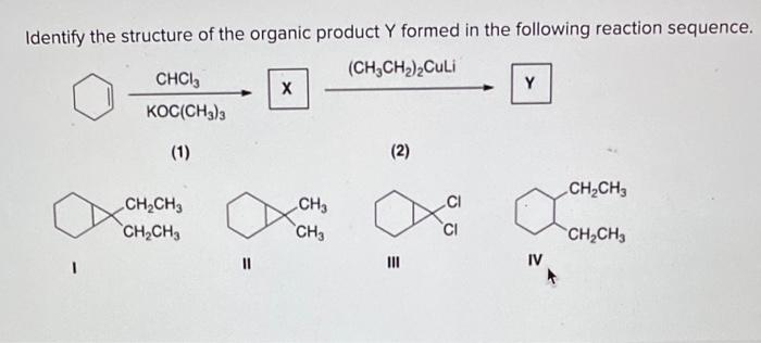 Solved Identify the structure of the organic product Y | Chegg.com