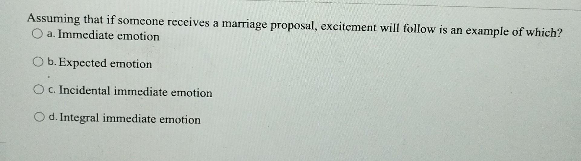 Solved Assuming that if someone receives a marriage | Chegg.com