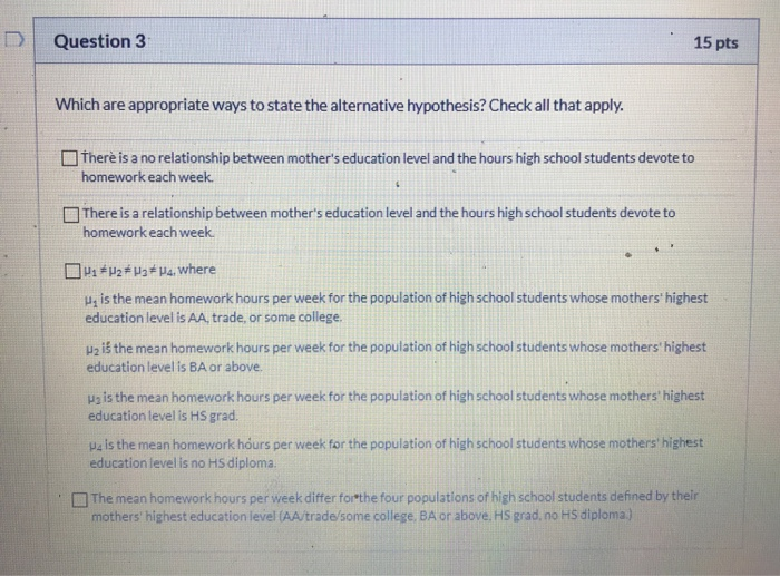 Solved Question 1 10 Pts Which Of The Following Scenarios 