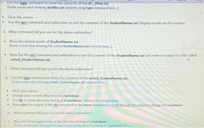Solved 1/0 redirection in Windows command line. • Start a | Chegg.com