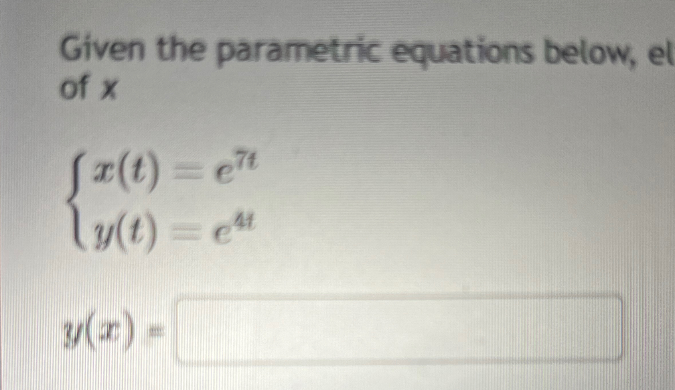 Solved Given the parametric equations below, el of | Chegg.com