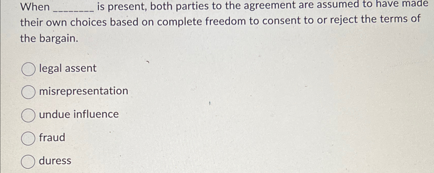 Solved When q, ﻿is present, both parties to the agreement | Chegg.com