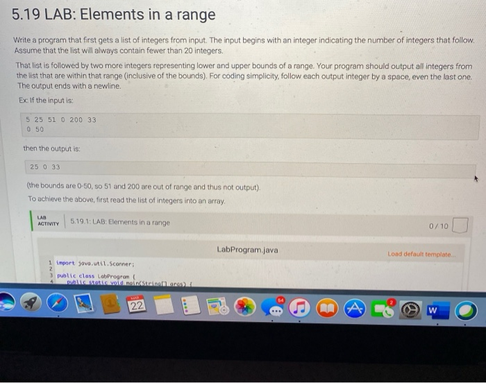 Solved 5.19 LAB: Elements in a range Write a program that | Chegg.com