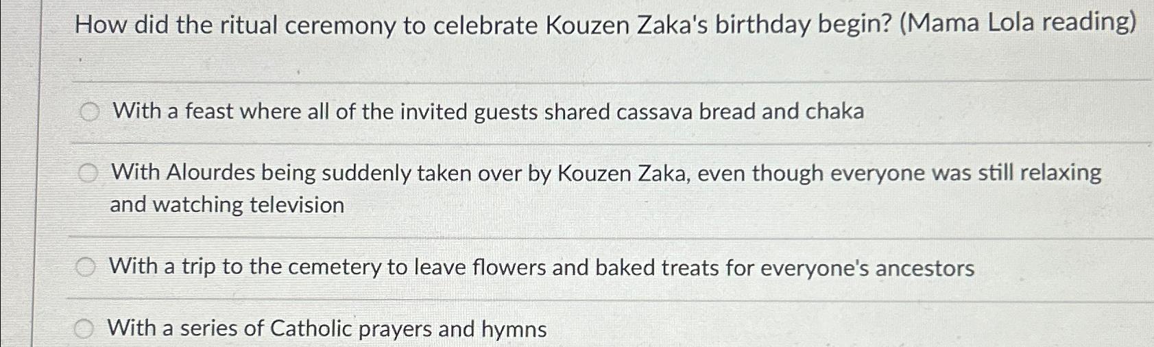 Solved How did the ritual ceremony to celebrate Kouzen | Chegg.com