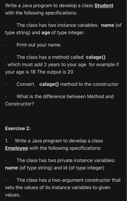 Solved Write a Java program to develop a class Student with | Chegg.com