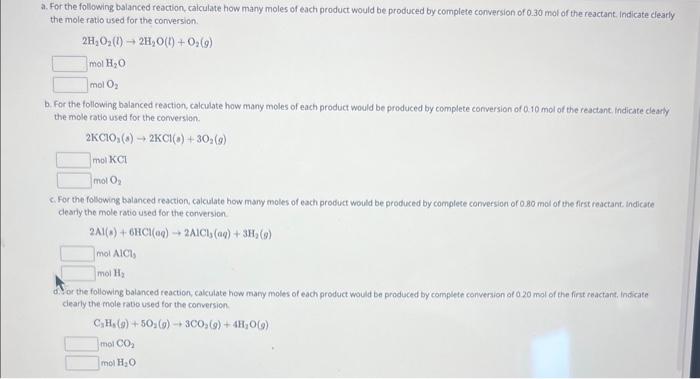 Solved 3. For the following balanced reaction, calculate how | Chegg.com