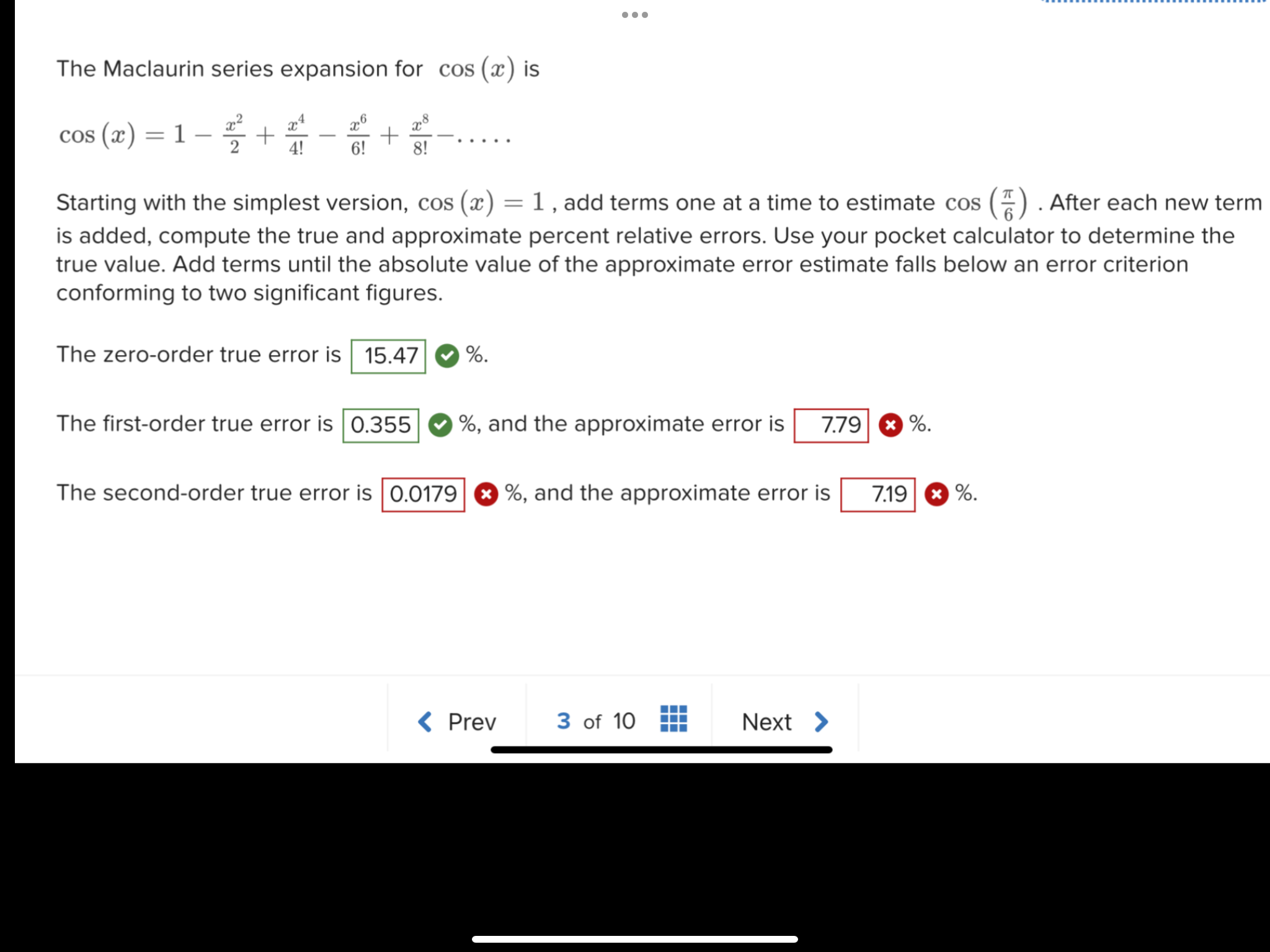 Solved The Maclaurin series expansion for cos(x) | Chegg.com