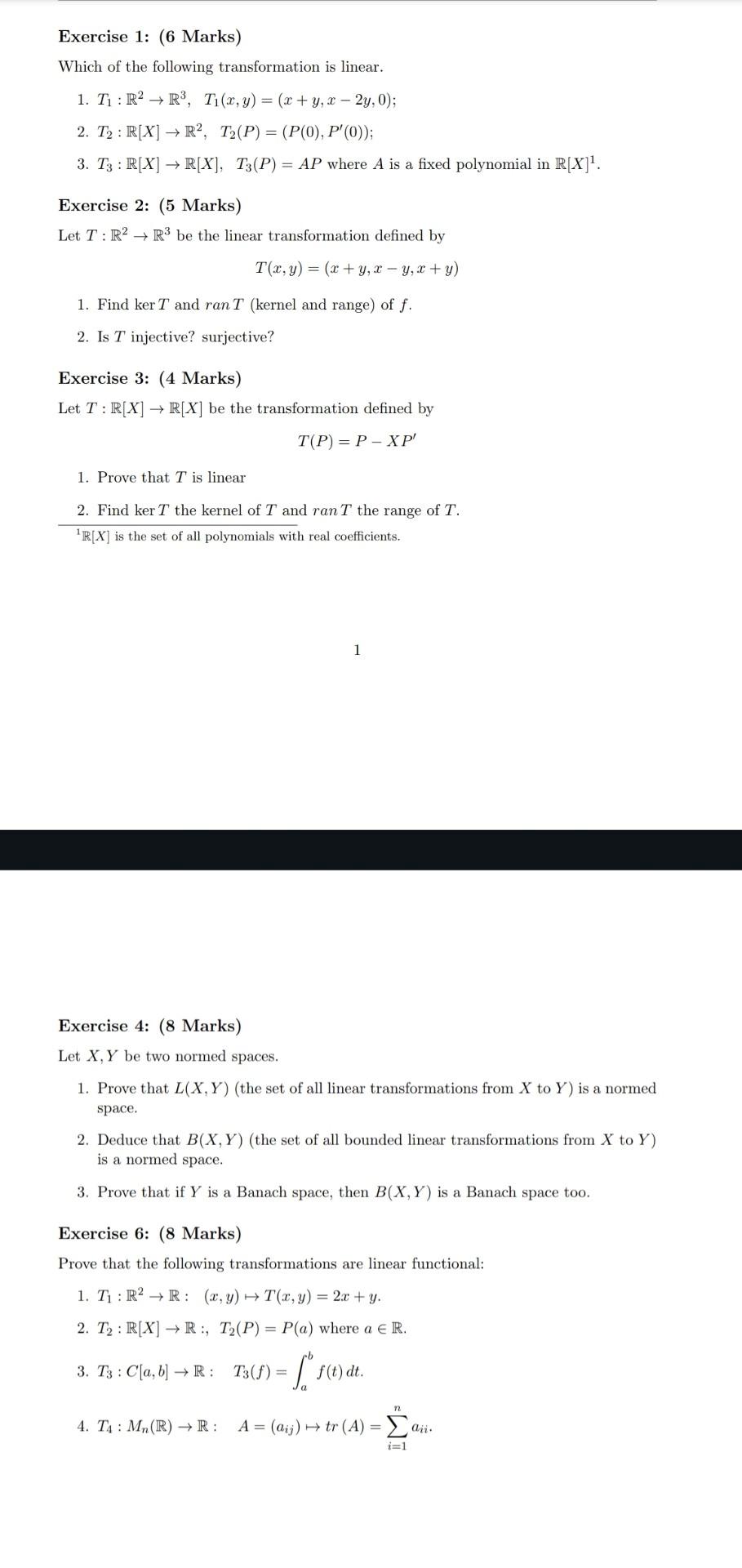 Solved Exercise 1: (6 Marks) Which of the following | Chegg.com