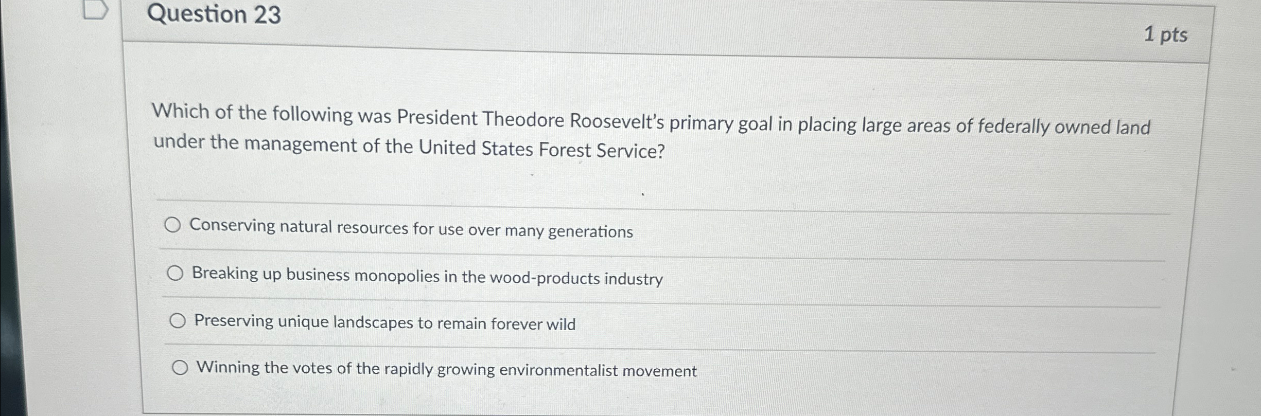 Solved Question 231 ﻿ptsWhich of the following was President | Chegg.com