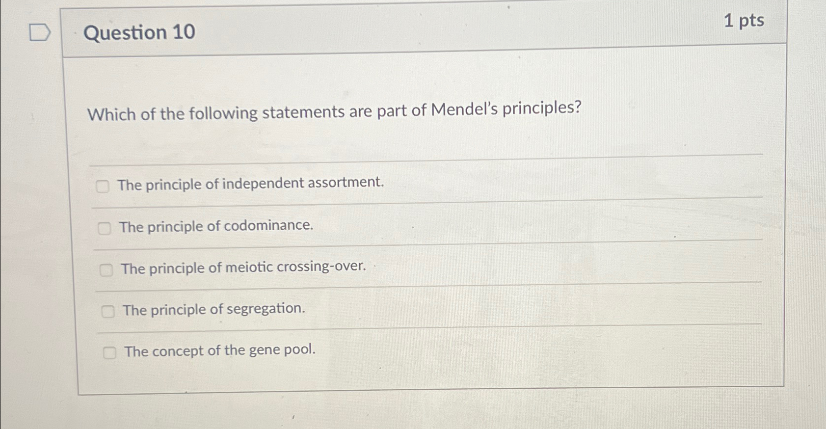 Solved Question 101 ﻿ptsWhich of the following statements | Chegg.com