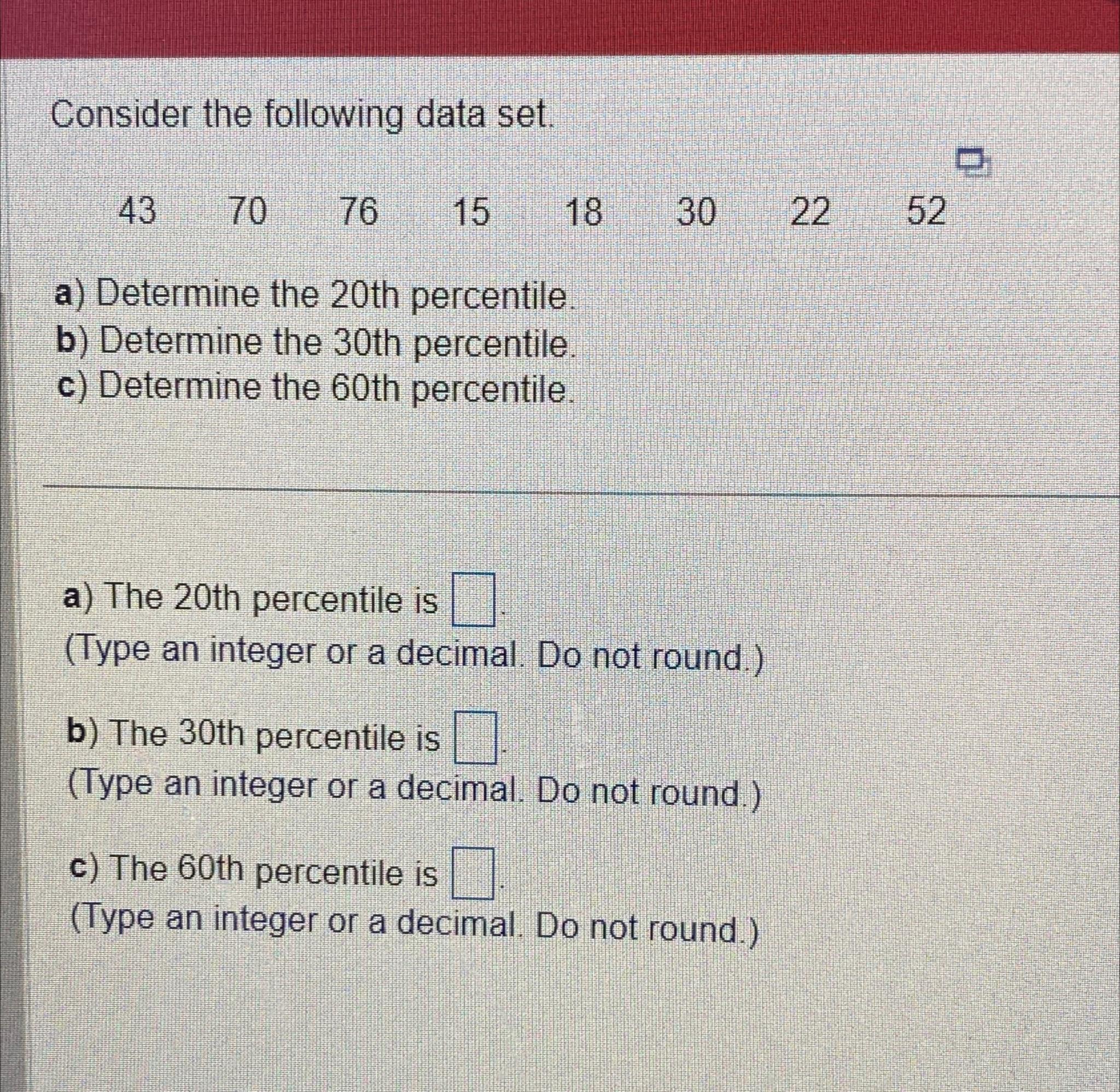 Solved Consider the following data | Chegg.com