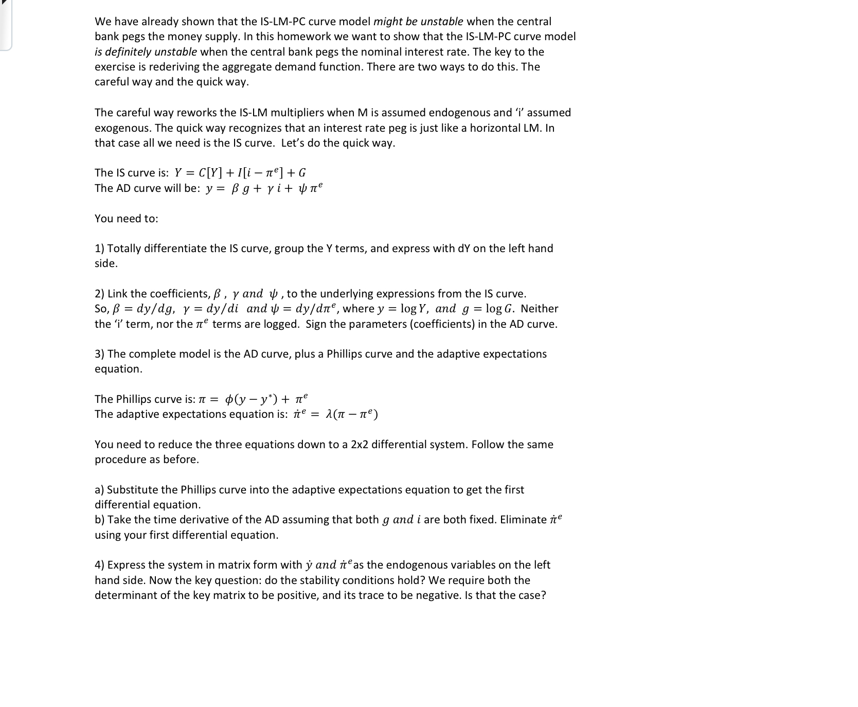 Solved We have already shown that the IS-LM-PC curve model | Chegg.com