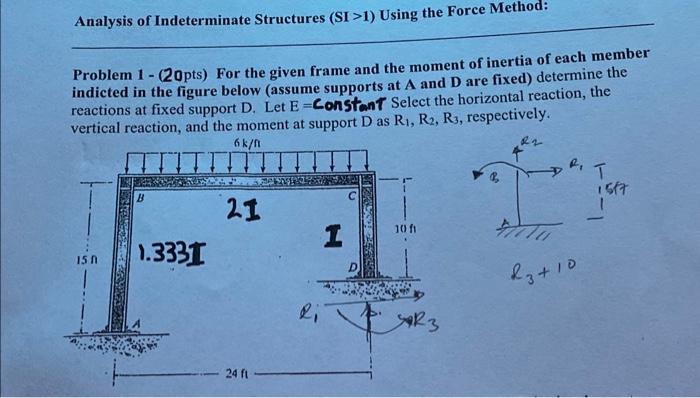 Solved Analysis of Indeterminate Structures (SI >1) Using | Chegg.com