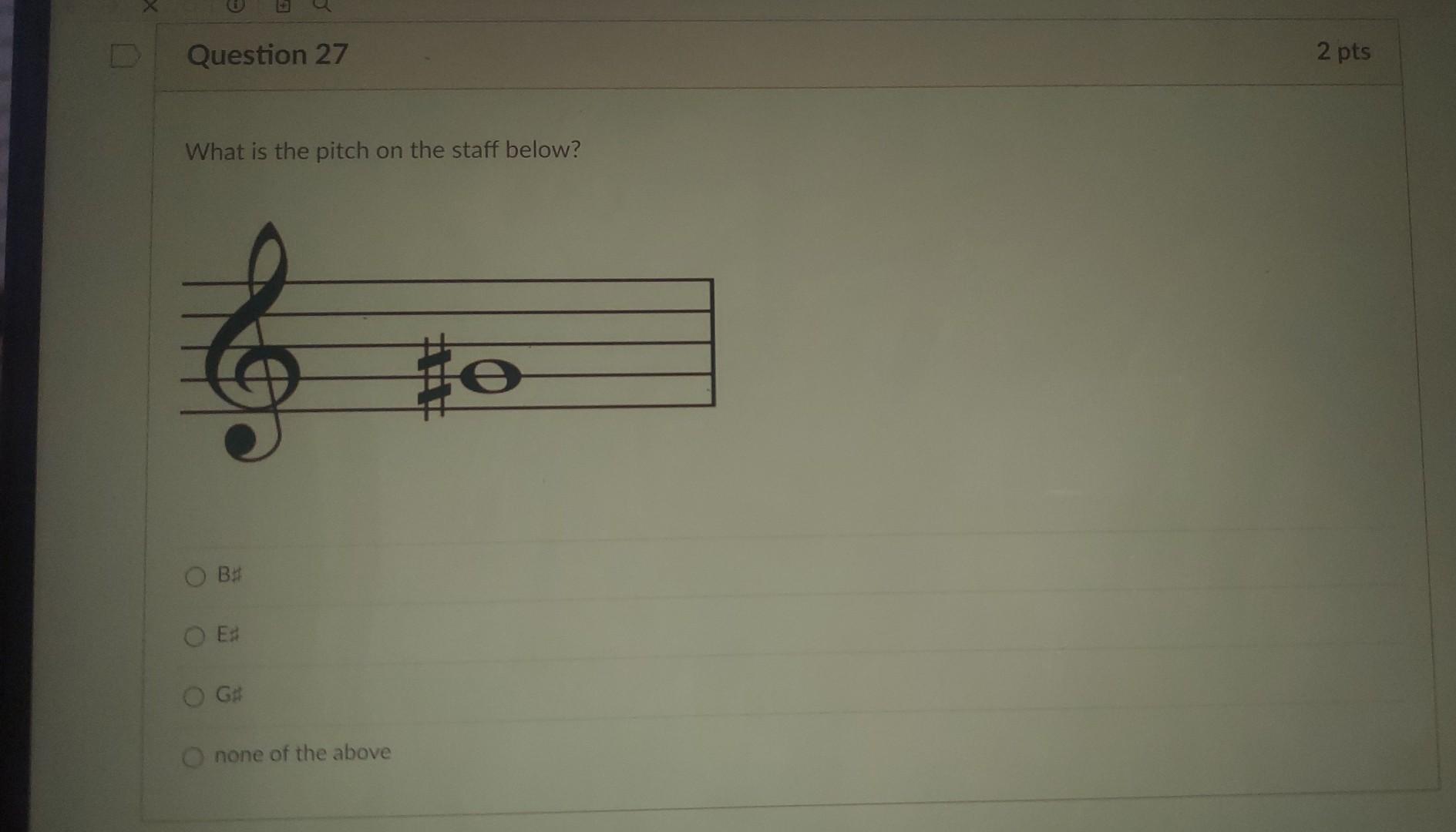What is the pitch on the staff below?What is the | Chegg.com