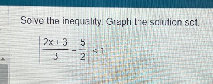 Solved Solve the inequality. Graph the solution set. 2x+3 5 | Chegg.com