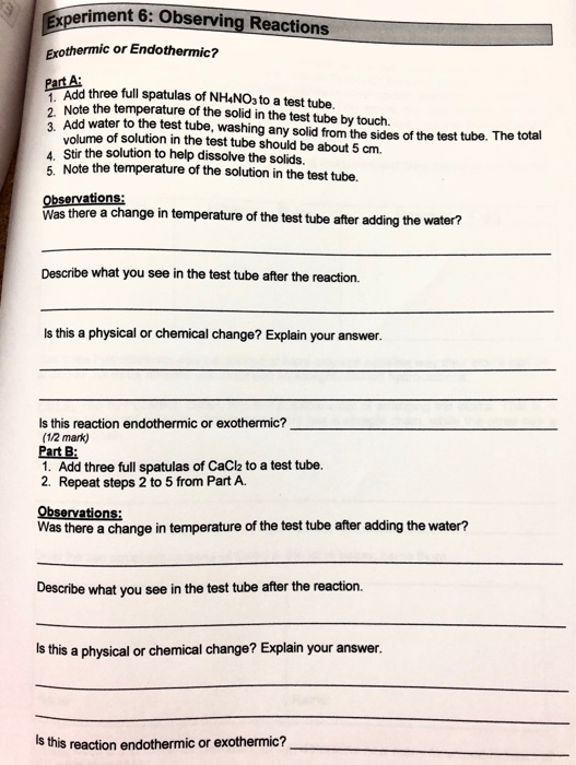 Solved Observing Reactions.Hi! This activity has been done | Chegg.com