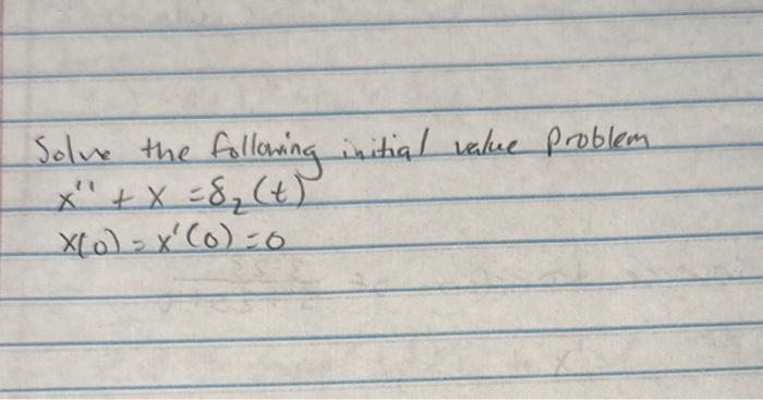 Solved Solve the following initial value problem | Chegg.com