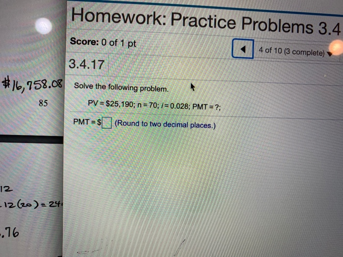 Solved Homework Practice Problems 3 4 Score 0 Of 1 Pt 4 Of