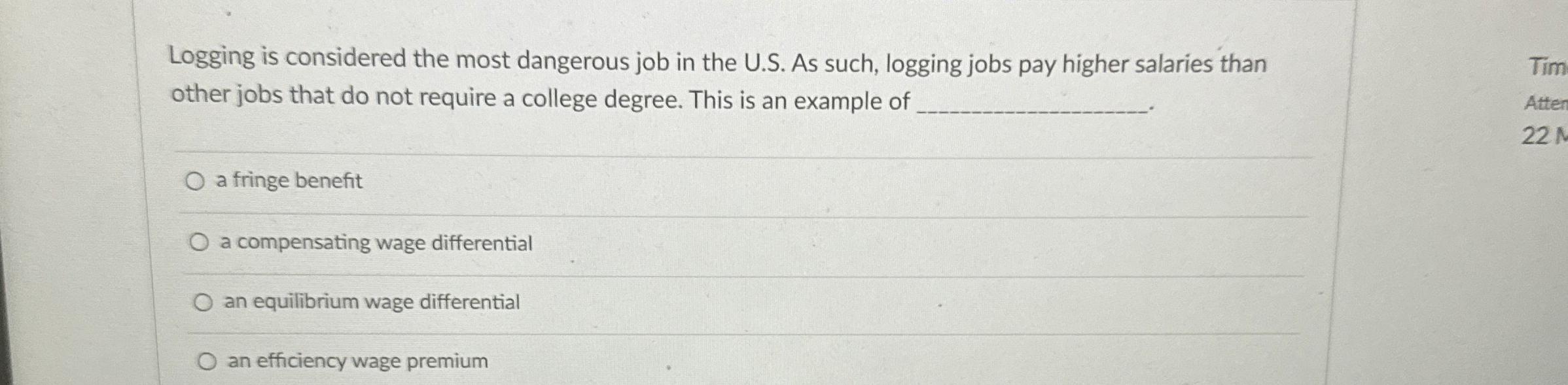Solved Logging is considered the most dangerous job in the | Chegg.com