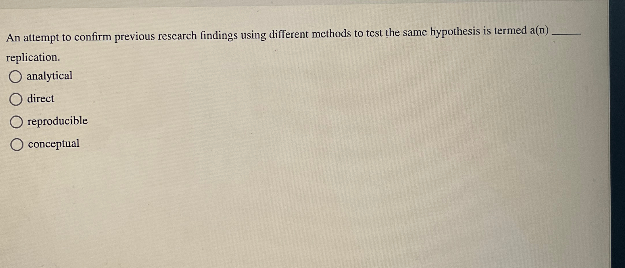Solved An attempt to confirm previous research findings | Chegg.com