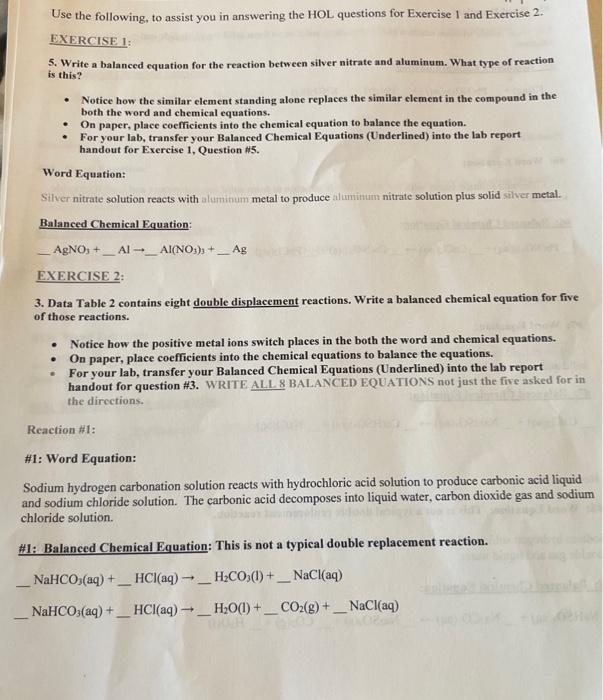Solved Use the following, to assist you in answering the HOL | Chegg.com