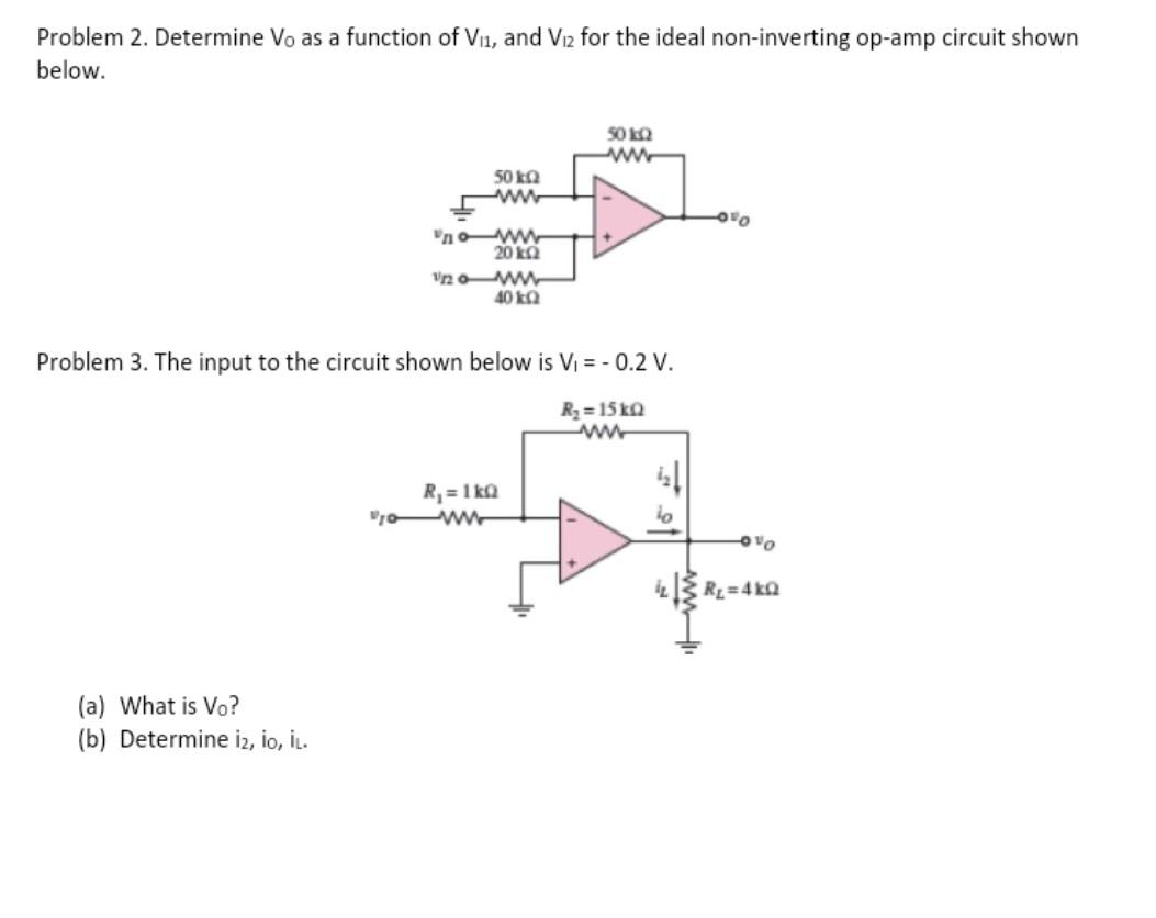 Solved Problem 2. Determine V0 as a function of V11, and V12 | Chegg.com