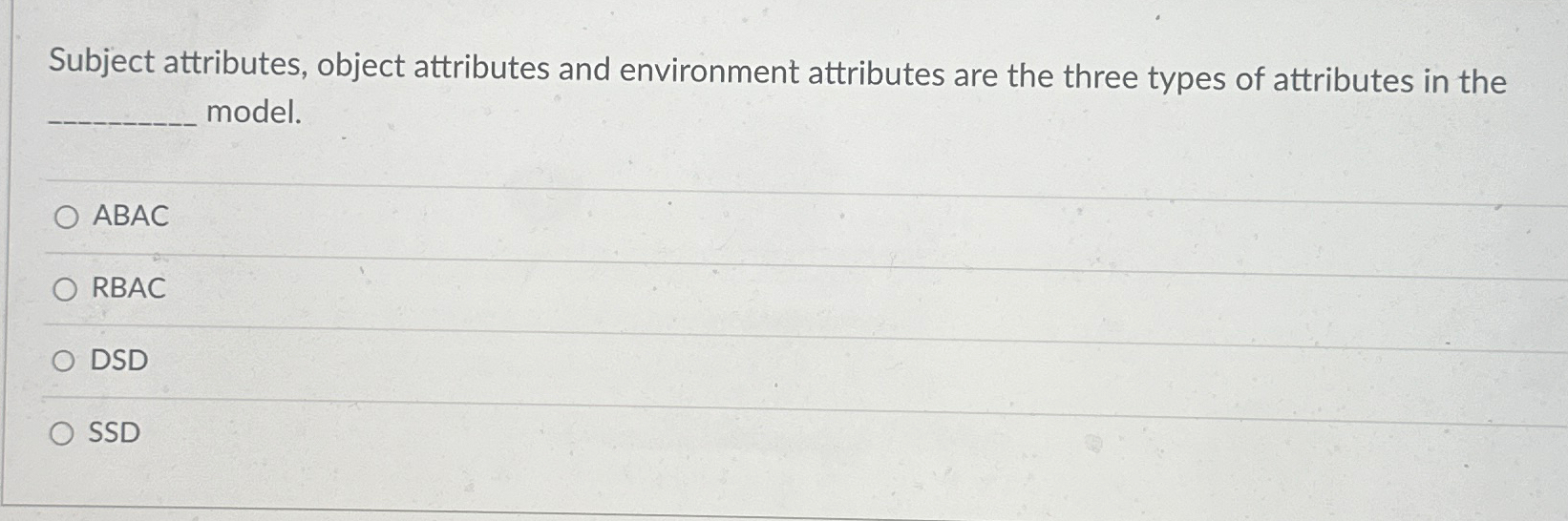 Solved Subject Attributes Object Attributes And Environment