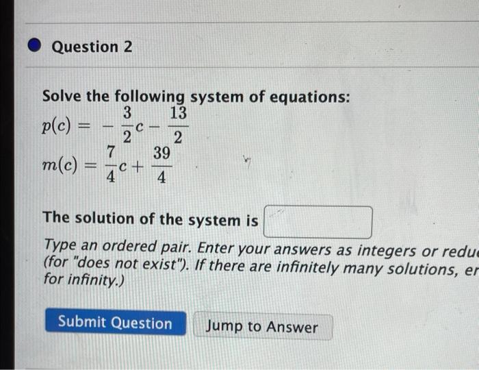 Solved Solve the following system of equations: | Chegg.com