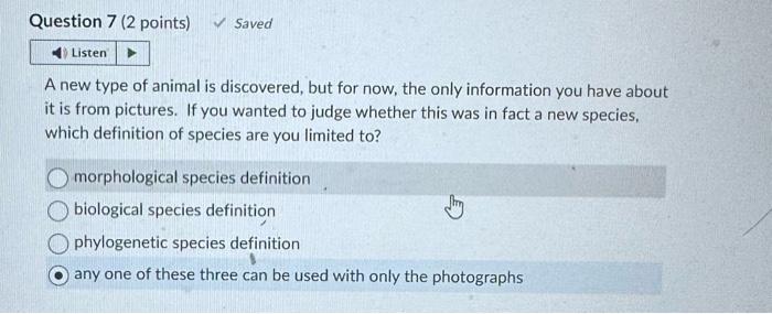 Solved A new type of animal is discovered, but for now, the | Chegg.com